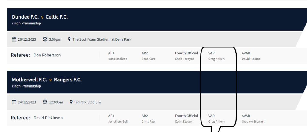 SFA put VAR official Aitken on double dunt with Celtic match - Celtic365